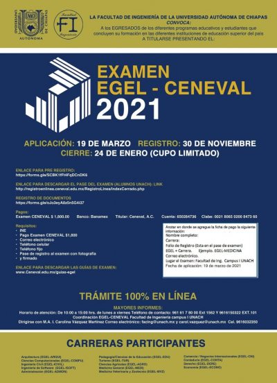 Abierta convocatoria del examen de titulación CENEVAL que se realiza en ...